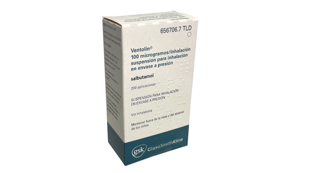 Ventolin 100 Microgramos/Inhalacion Suspension Para Inhalacion En Envase A Presion 1 Inhalador ...