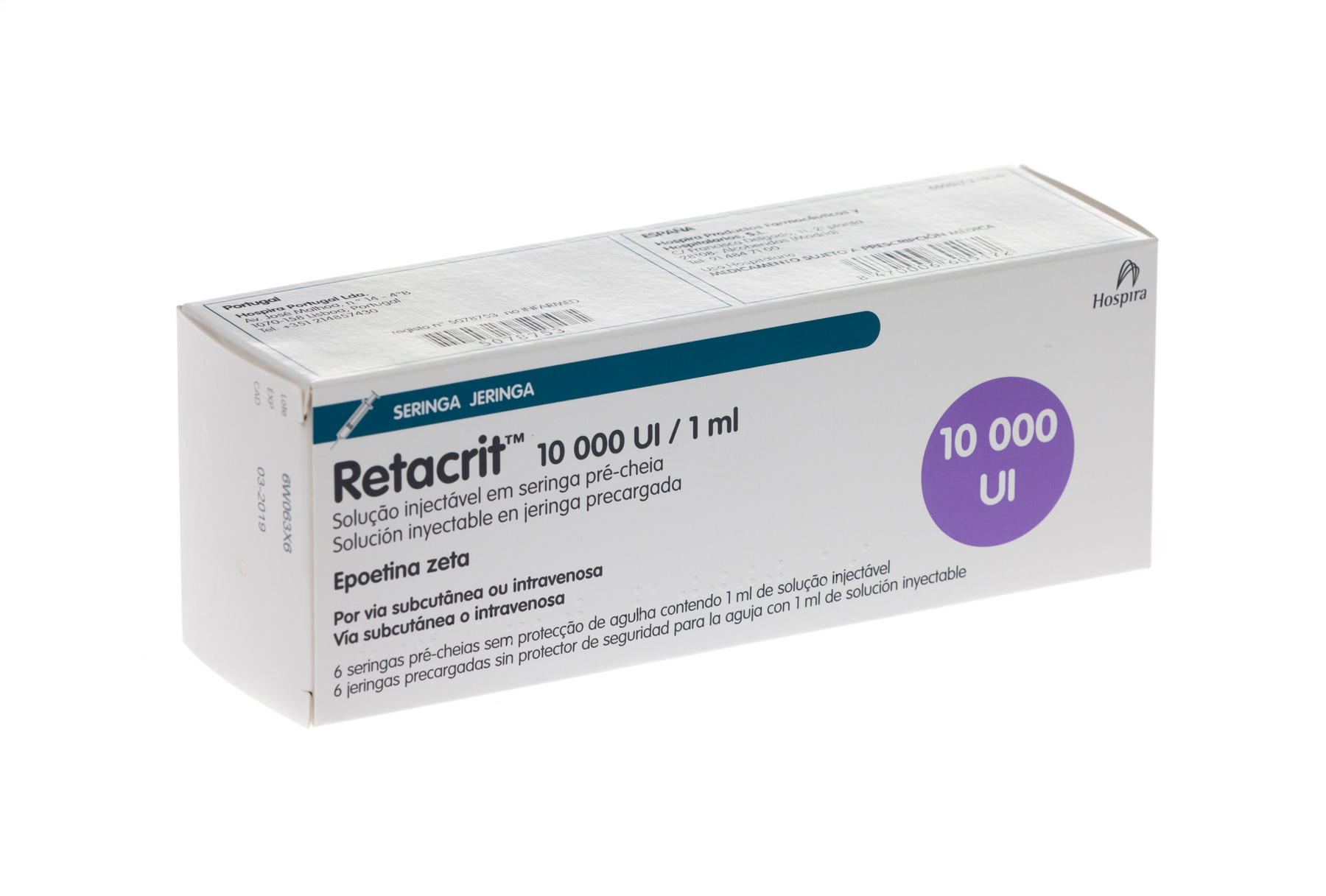 RETACRIT 10.000 UI 6 JERINGAS PRECARGADAS SOLUCION INYECTABLE 1 ml ...