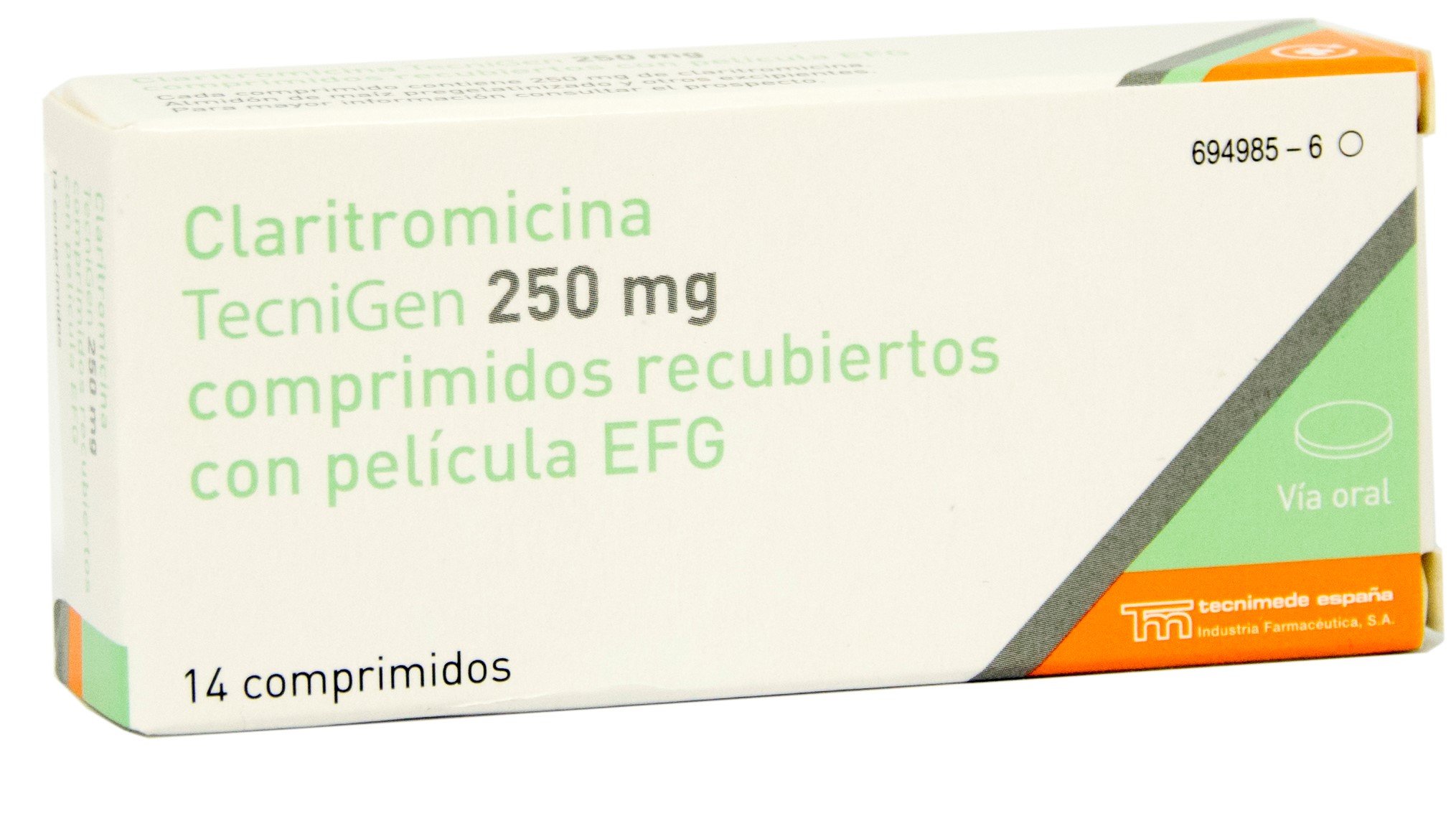 Claritromicina Tecnigen Efg 250 Mg 14 Comprimidos Recubiertos ...