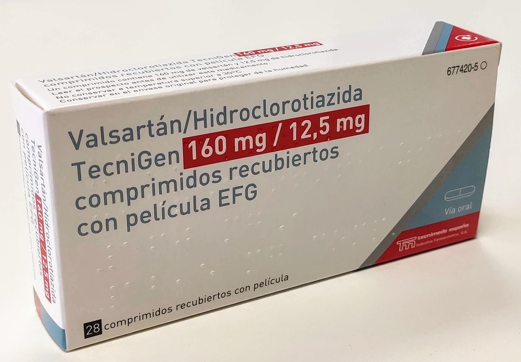 Valsartan/Hidroclorotiazida Tecnigen Efg 160 Mg/12,5 Mg 28 Comprimidos Recubiertos - Farmacéuticos