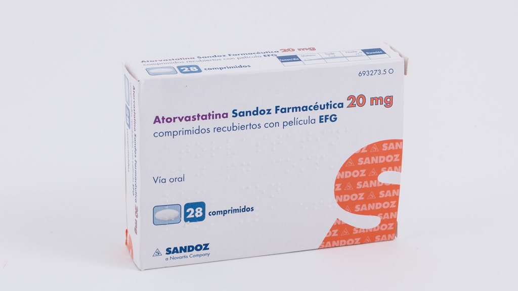 ATORVASTATINA SANDOZ FARMACEUTICA EFG 20 mg 500 COMPRIMIDOS RECUBIERTOS - Farmacéuticos