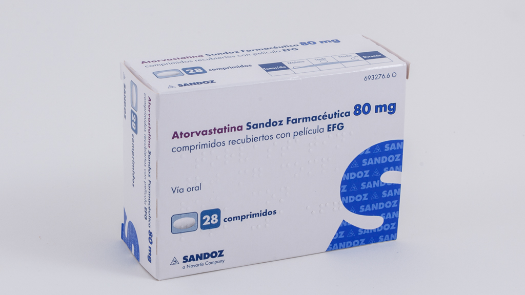 ATORVASTATINA SANDOZ FARMACEUTICA EFG 80 mg 28 COMPRIMIDOS RECUBIERTOS - Farmacéuticos