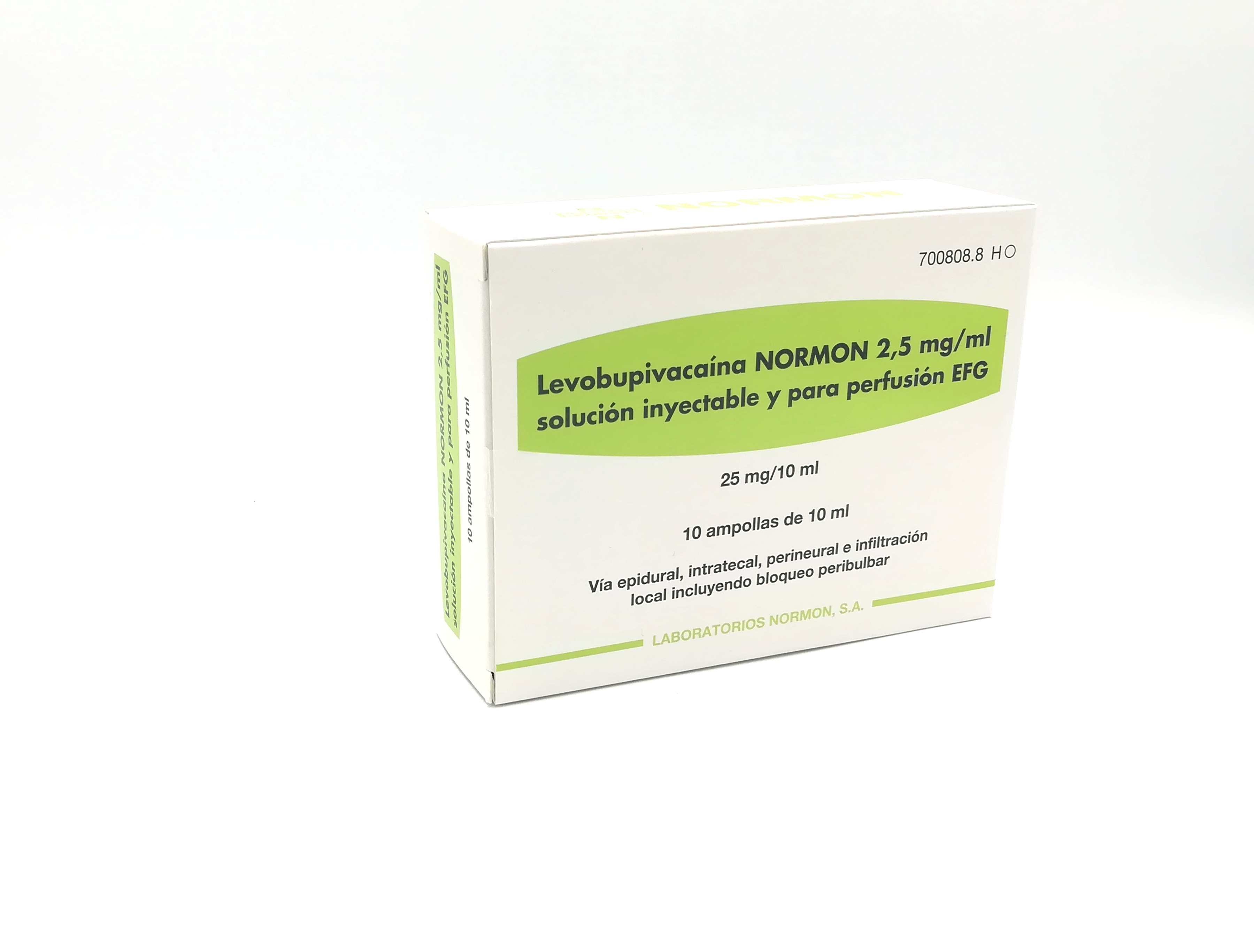 Levobupivacaina Normon Efg 2,5 Mg/Ml 10 Ampollas Solucion Inyectable Y Para Perfusion 10 Ml ...
