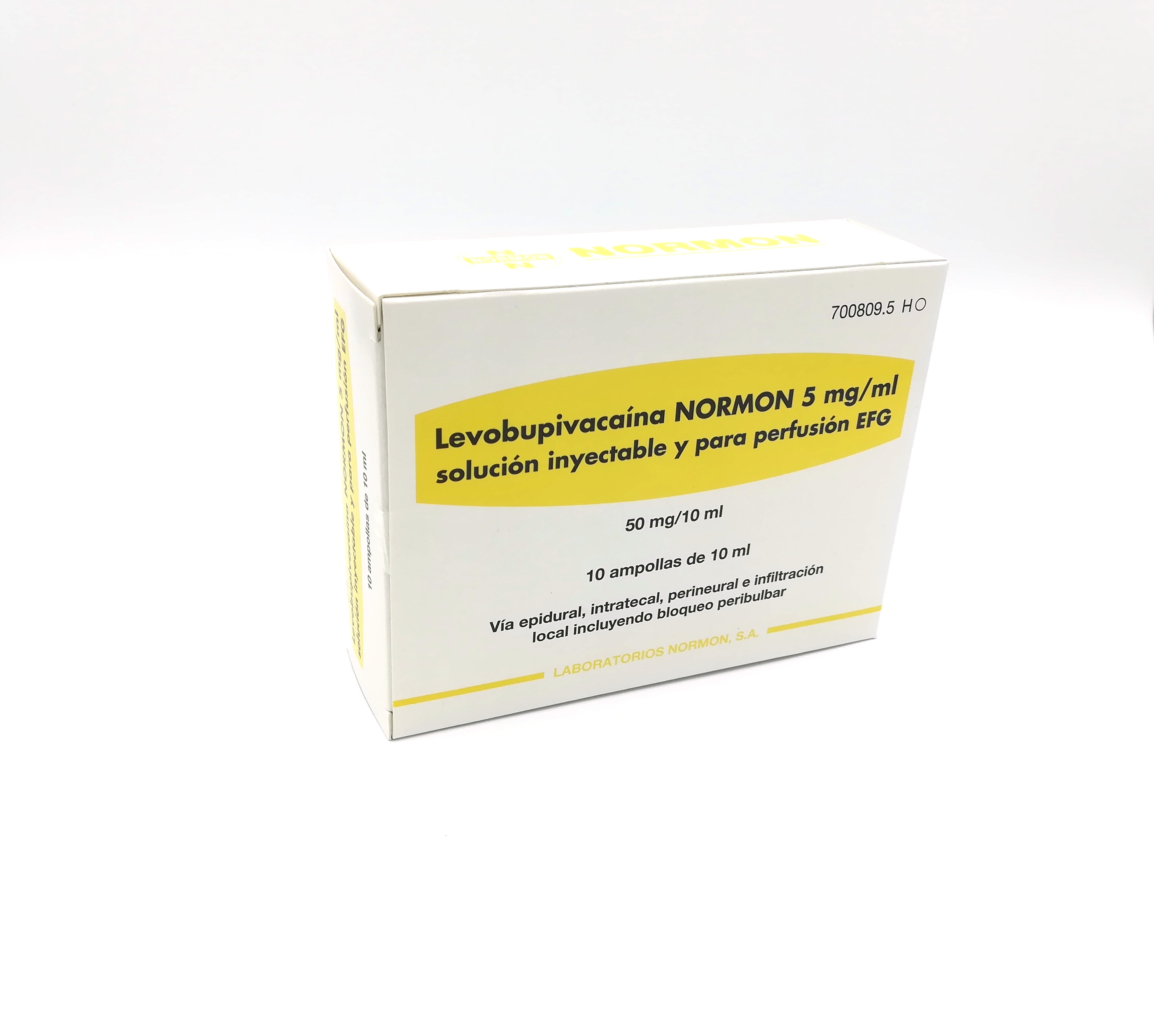 Levobupivacaina Normon Efg 5 Mg/Ml 10 Ampollas Solucion Inyectable Y Para Perfusion 10 Ml ...