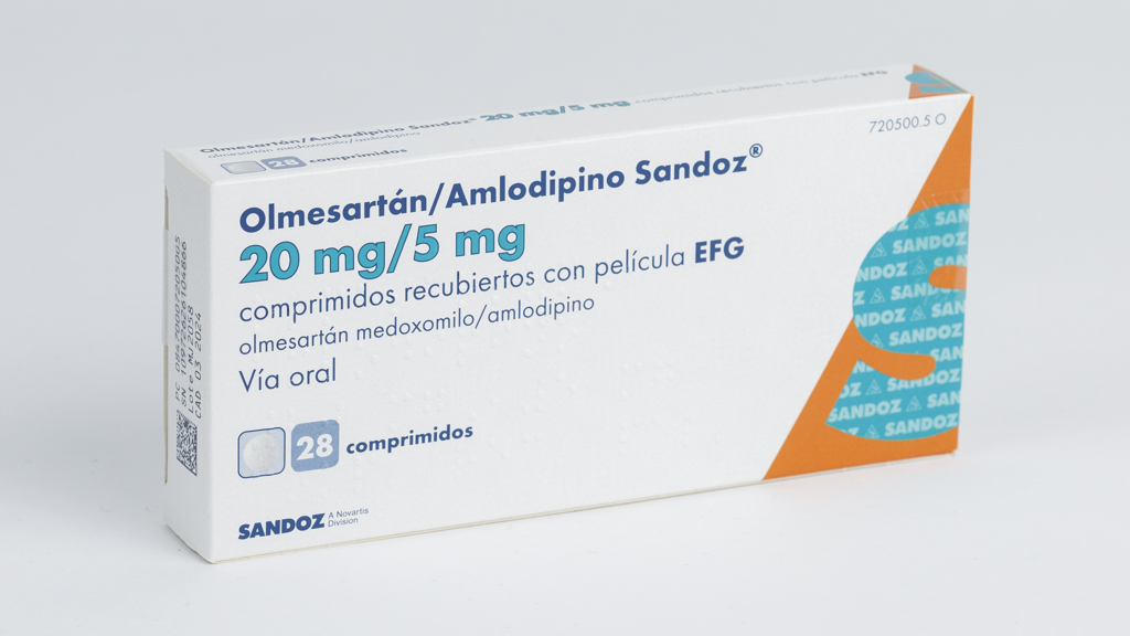 Olmesartan/Amlodipino Sandoz Efg 20 Mg/5 Mg 28 Comprimidos Recubiertos - Farmacéuticos