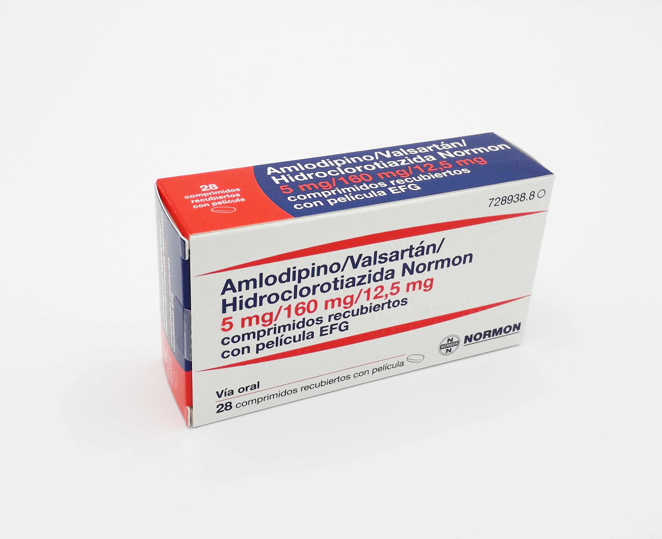 Amlodipino/Valsartan/Hidroclorotiazida Normon Efg 5 Mg/160 Mg/12,5 Mg 28 Comprimidos Recubiertos ...