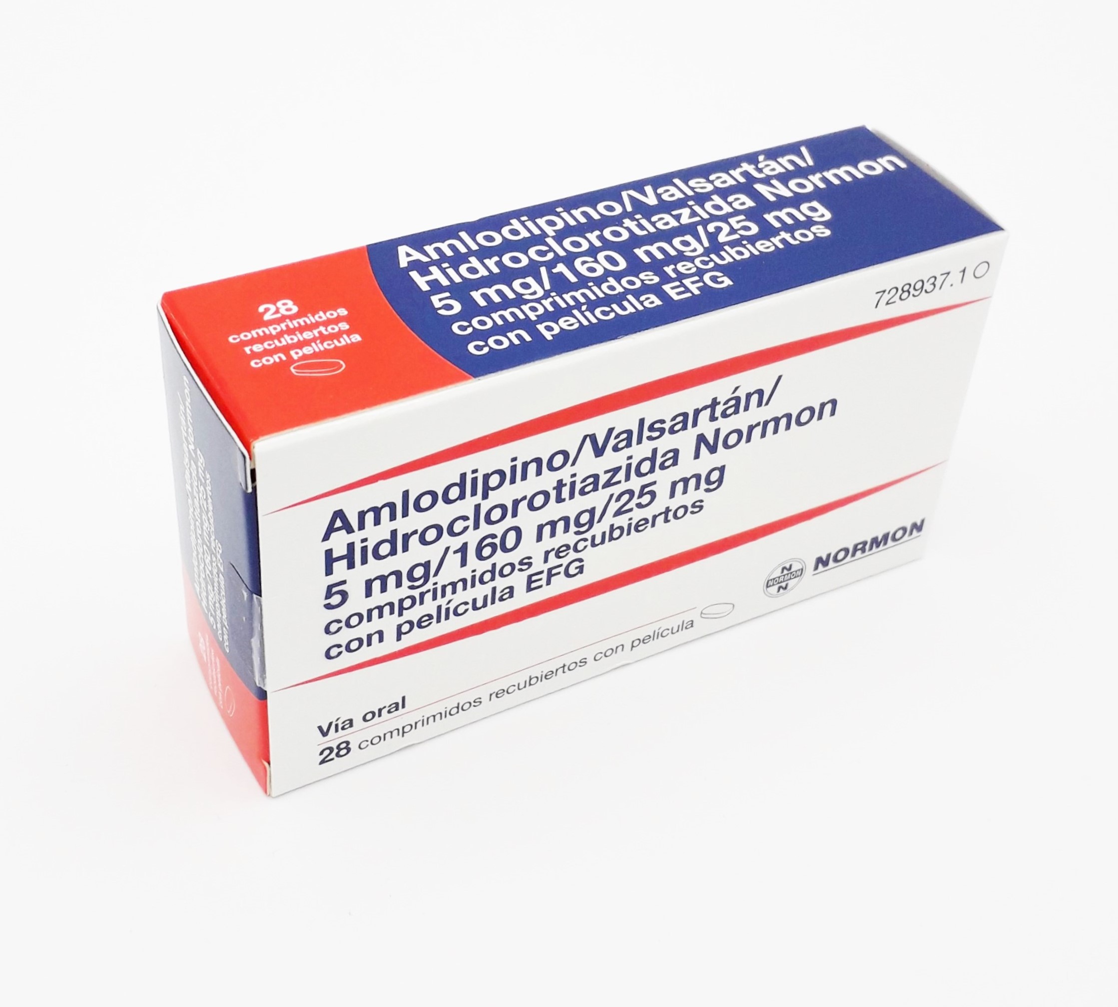 Amlodipino/Valsartan/Hidroclorotiazida Normon Efg 5 Mg/160 Mg/25 Mg 28 Comprimidos Recubiertos ...