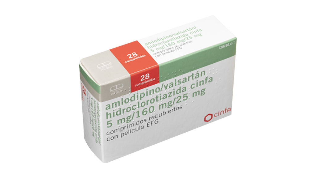 Amlodipino/Valsartan/Hidroclorotiazida Cinfa Efg 5 Mg/160 Mg/25 Mg 28 Comprimidos Recubiertos ...