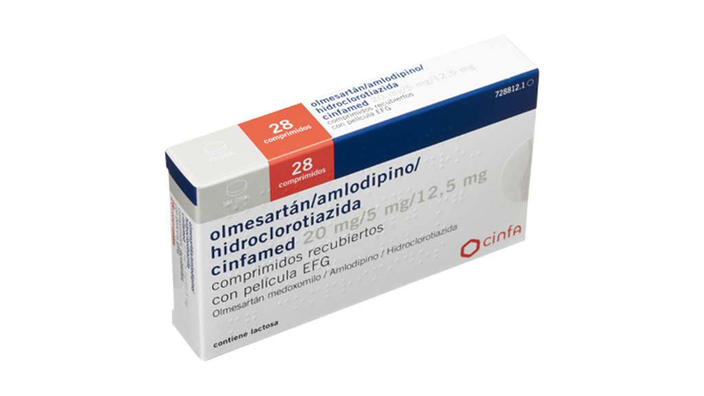 Olmesartan/Amlodipino/Hidroclorotiazida Cinfamed Efg 20 Mg/5 Mg/12,5 Mg 28 Comprimidos ...
