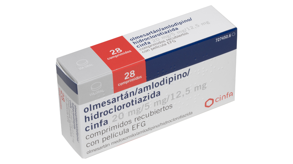 Olmesartan/Amlodipino/Hidroclorotiazida Cinfa Efg 20 Mg/5 Mg/12,5 Mg 28 Comprimidos Recubiertos ...